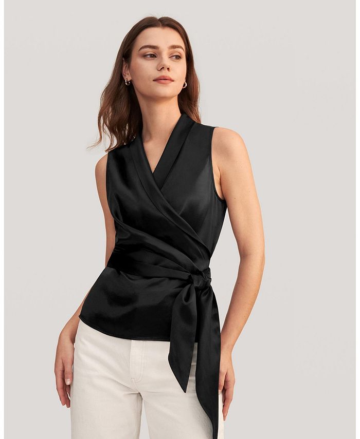 LILYSILK Elegant Silk Wrap Blouse for Women - Macy's