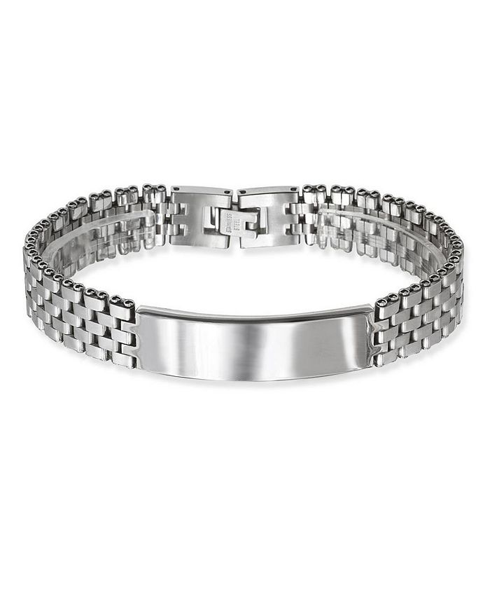Metallo Men's Stainless Steel Watch Style with Bar Bracelet - Macy's