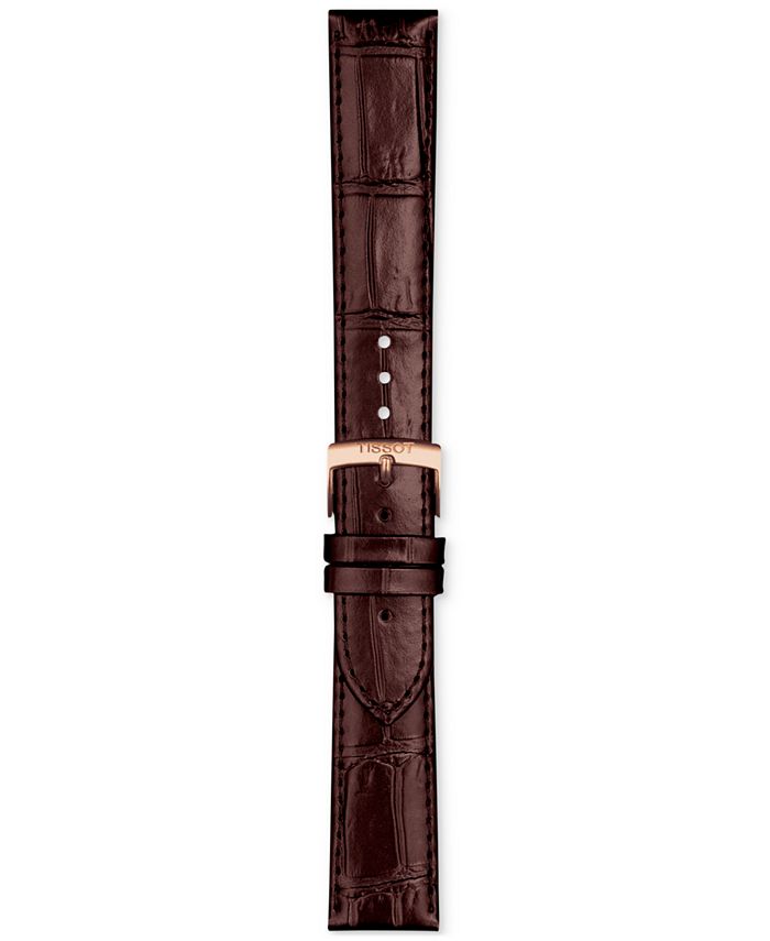Tissot Official Interchangeable Brown Leather Watch Strap - Macy's
