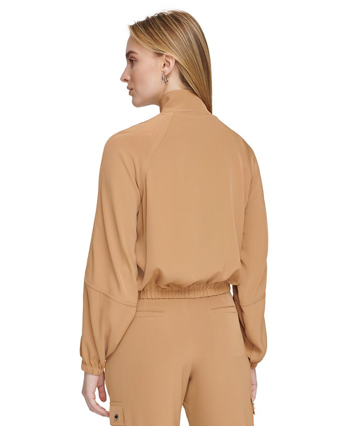 Calvin Klein Women's Zip-Front Stand-Collar Jacket - Macy's