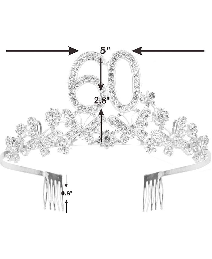 Meant2tobe DORADREAMDEKO 60th Birthday Sash and Tiara for Women - Fabulous Glitter Sash ...