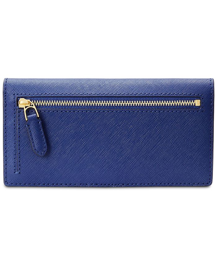 Lauren Ralph Lauren Crosshatch Leather Slim Wallet - Macy's