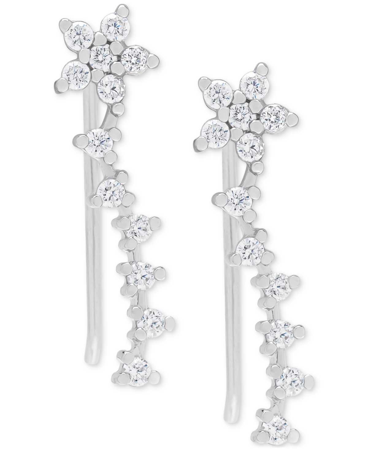 Click here for Lab-grown White Sapphire Star Drop Earrings (3/8 c... prices