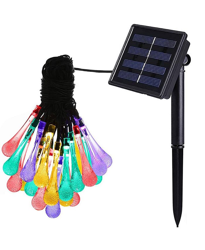 SonicGrace Solar Powered Water Drop String Light - Macy's