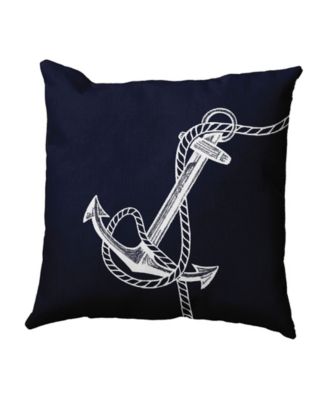 Anchored 16 Inch Navy Blue Decorative Nautical Throw Pillow - Macy's