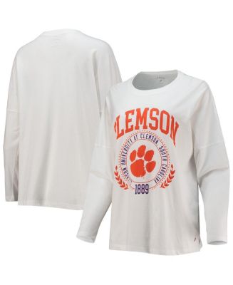 Women's League Collegiate Wear White Clemson Tigers Clothesline ...