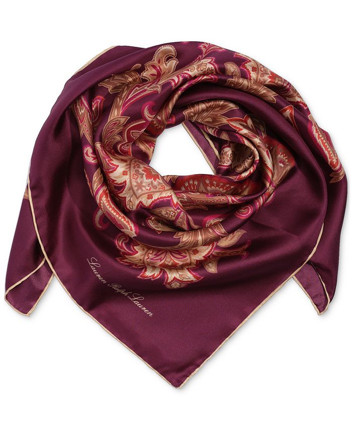 Lauren Ralph Lauren Women's Audrey Silk Paisley Square Scarf - Macy's