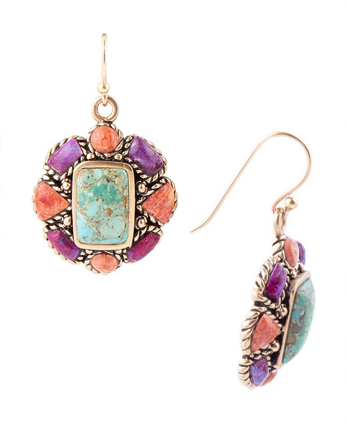 Barse Inca Genuine Multi Stone Round Drop Earrings - Macy's