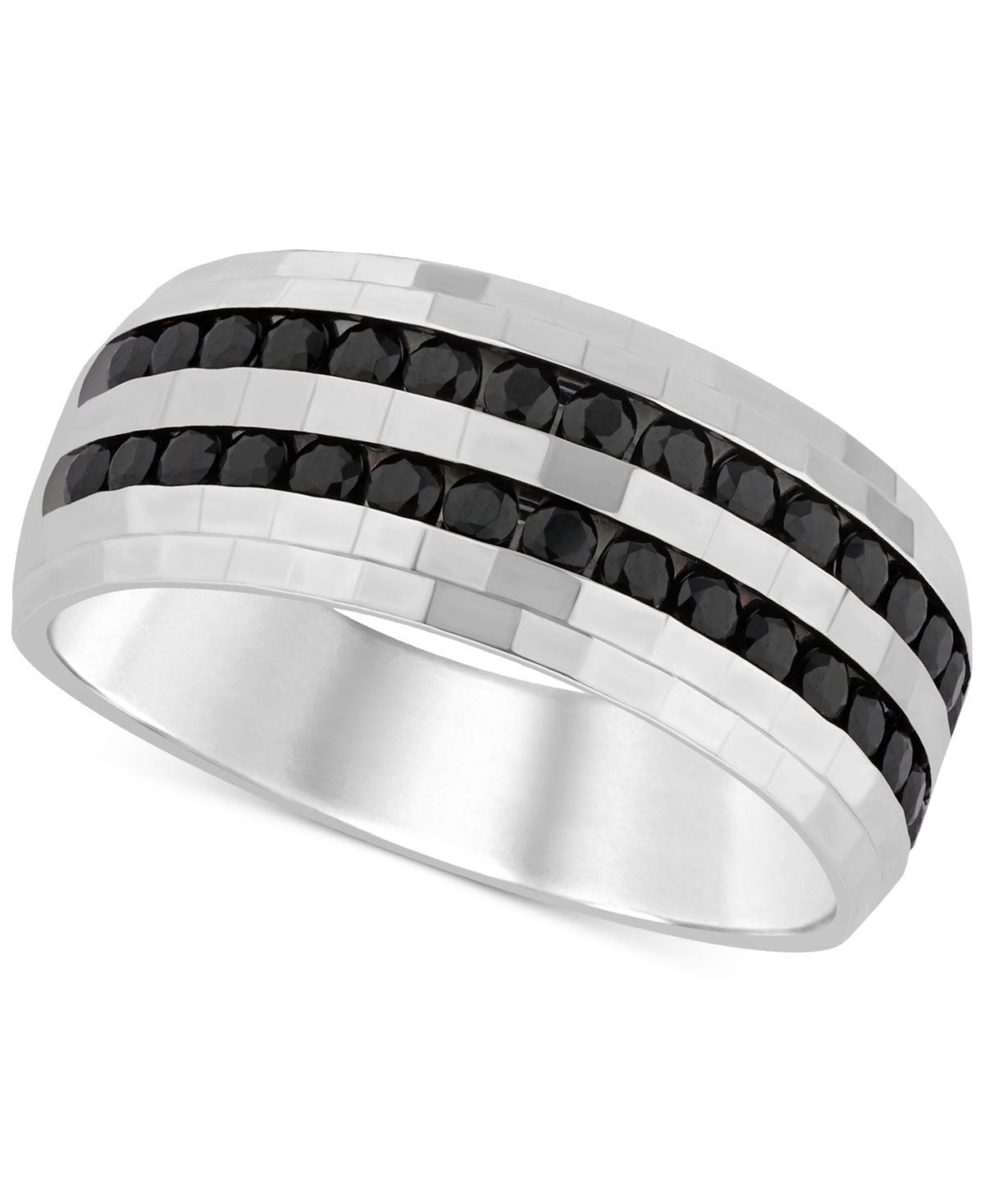 Click here for Mens Black Diamond Double Row Band (1 ct. t.w.) in... prices
