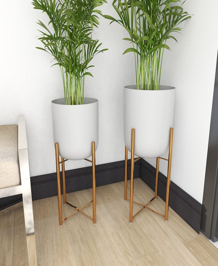 CosmoLiving Metal Indoor Outdoor Dome Planter with Removable Stand Set ...