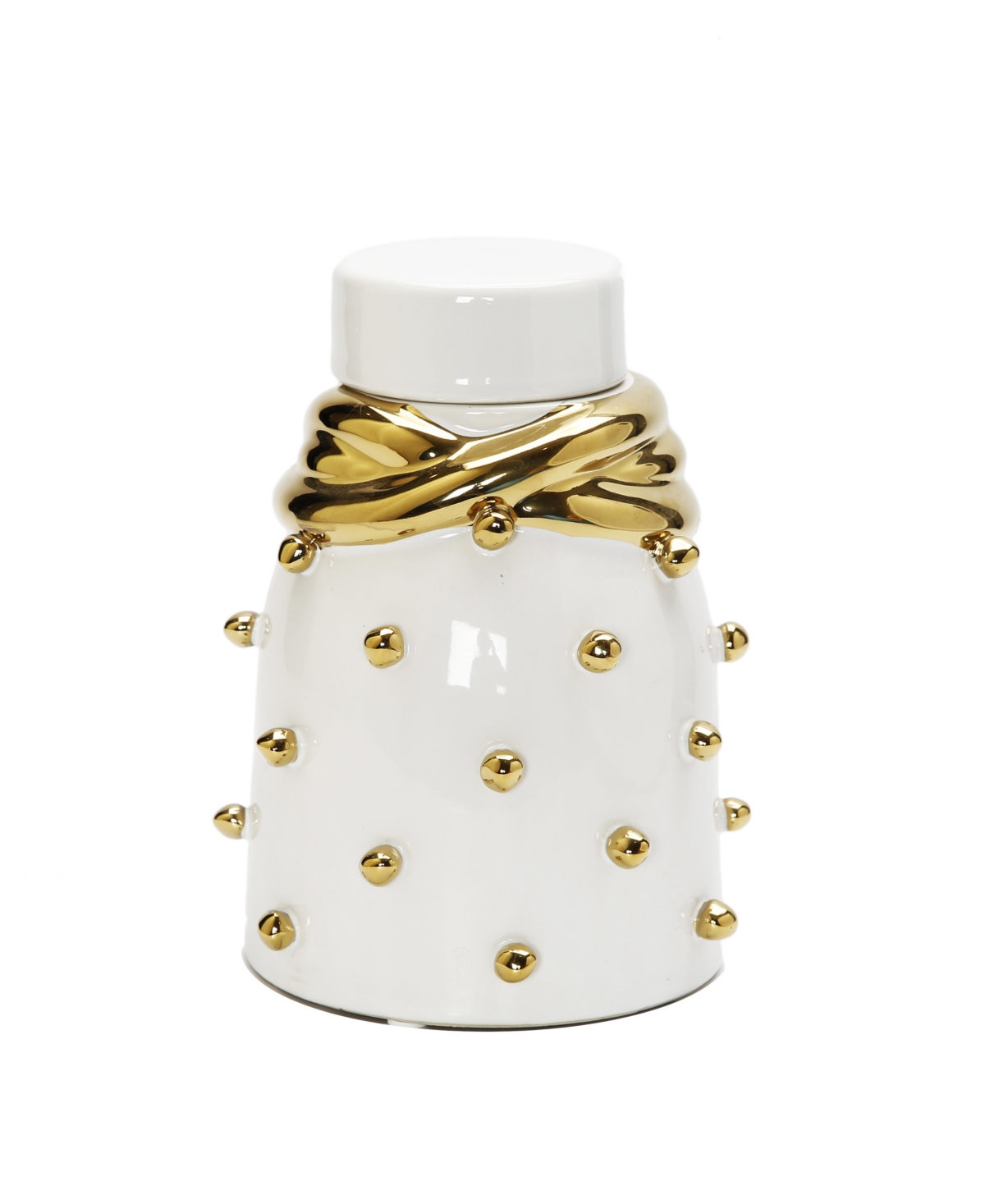 Click here for Ceramic Jar with Elegant Detail and Studded - Whit... prices