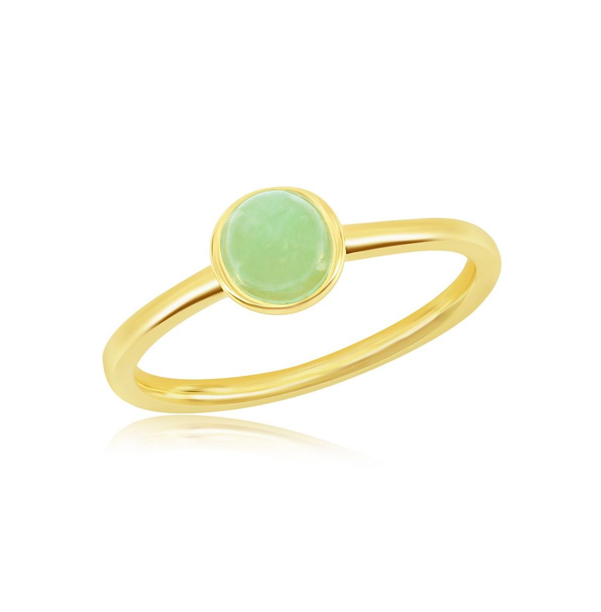 Click here for Sterling Silver 5mm Round Jade Solitaire Ring - Go... prices
