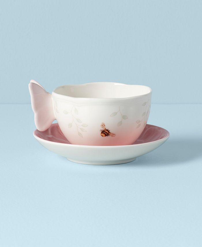 Lenox Butterfly Meadow Porcelain Cup and Saucer Set - Macy's