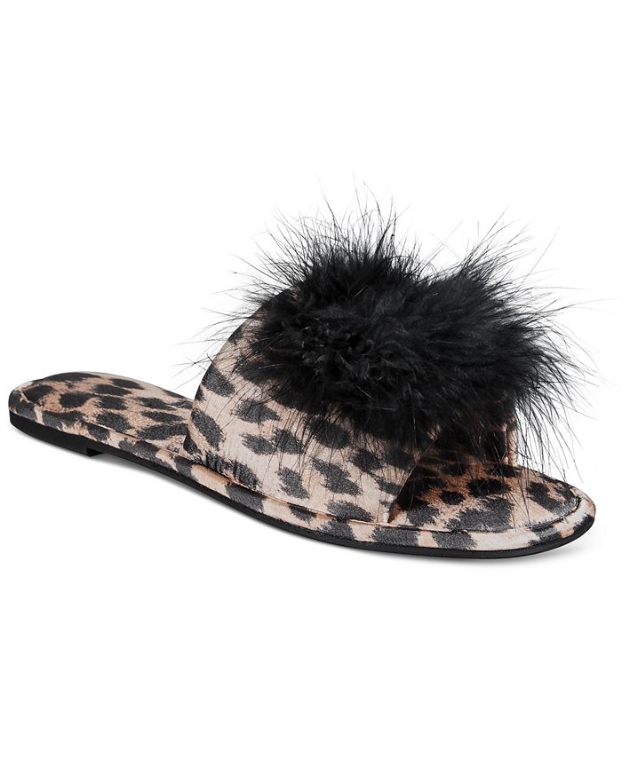 I.N.C. International Concepts Women's Cheetah Pom Slides, Created for ...