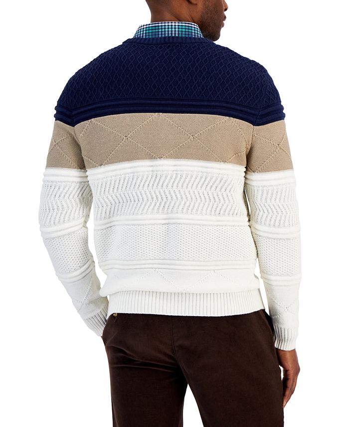 Club Room Men's Mixed Colorblock Sweater, Created for Macy's - Macy's