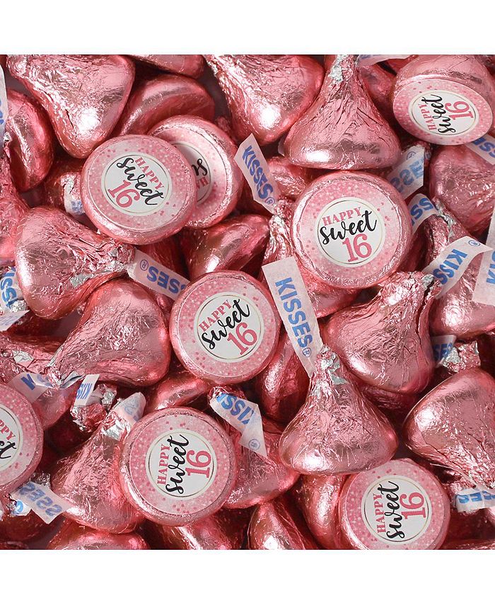 Just Candy 100 Pcs Sweet 16 Birthday Candy Hershey's Kisses Milk ...