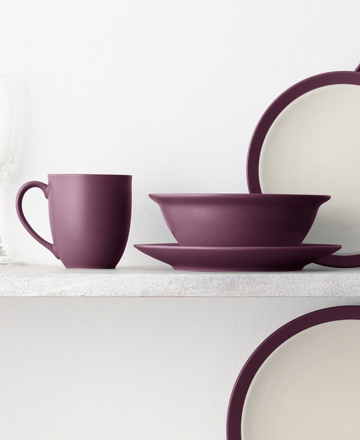 Noritake Colorwave Curve Burgundy 16-Pc. Dinnerware Set, Service for 4 ...