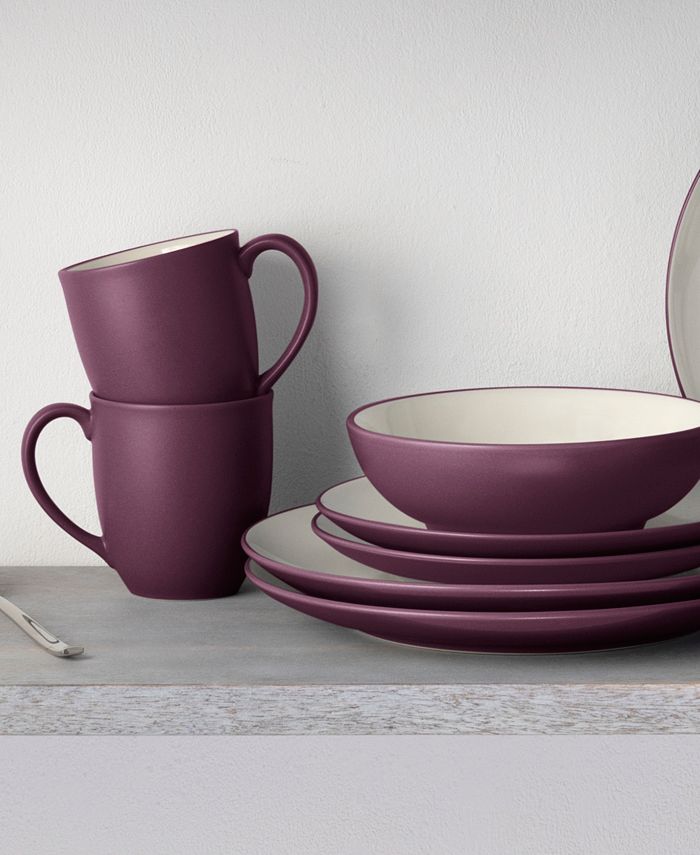 Noritake Colorwave Burgundy Coupe 16-Pc. Dinnerware Set, Service for 4 ...