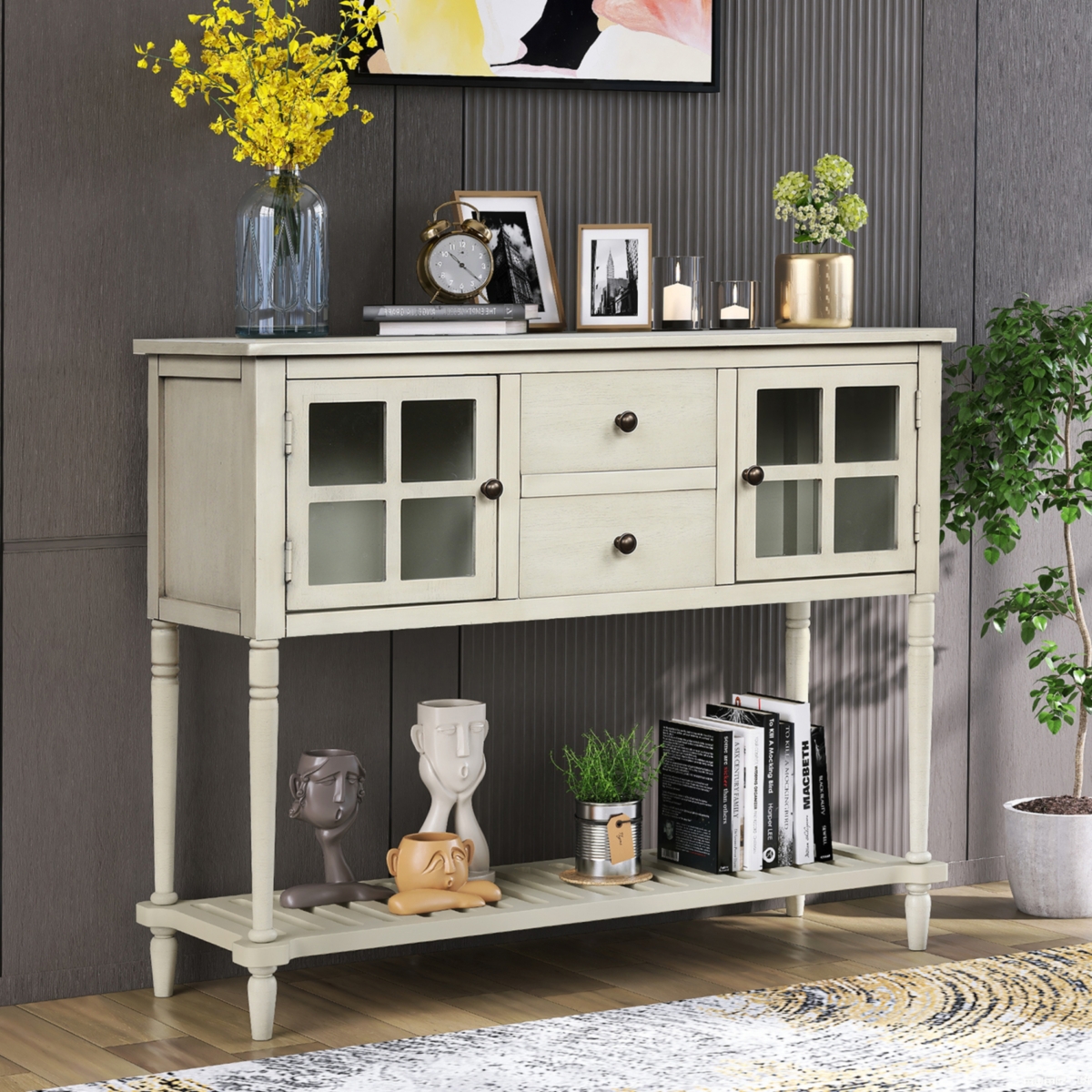 Click here for Streamdale Farmhouse Sideboard with Glass and Shel... prices