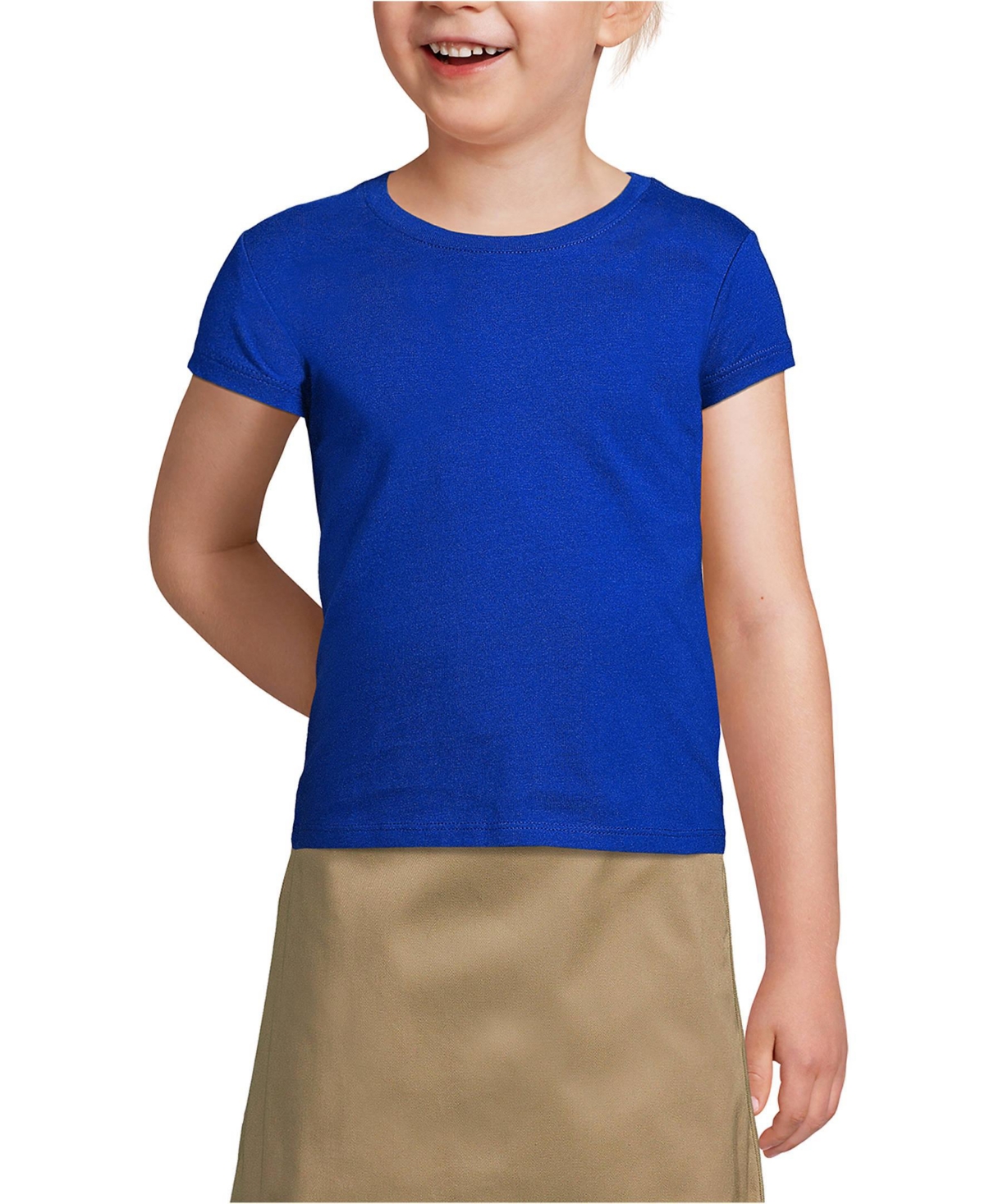 Click here for Lands End Girls Short Sleeve Essential Tee - Cobal... prices