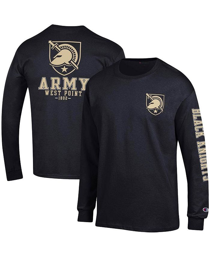 Champion Men's Black Army Black Knights Team Stack Long Sleeve T-shirt ...
