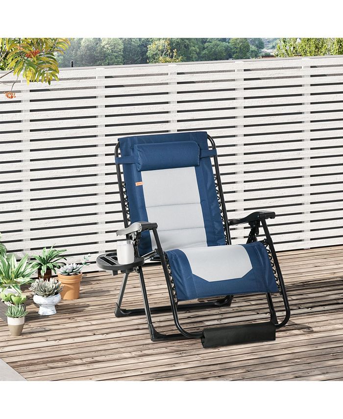 Outsunny Padded Zero Gravity Lounge Chair, Folding Recliner, Outdoor ...