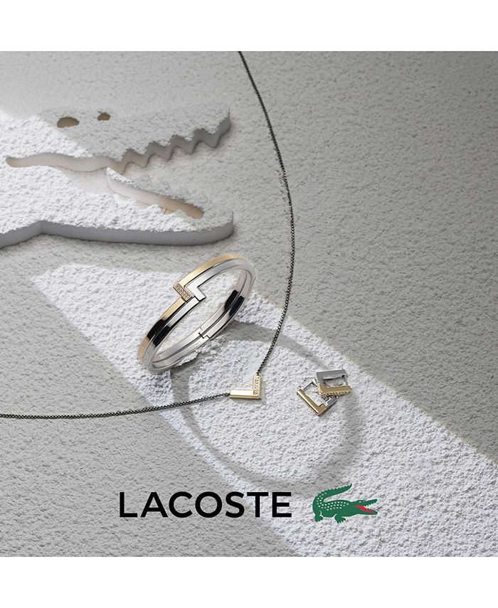 Lacoste Crystal Pave Two Tone 'L' Bangle - Macy's
