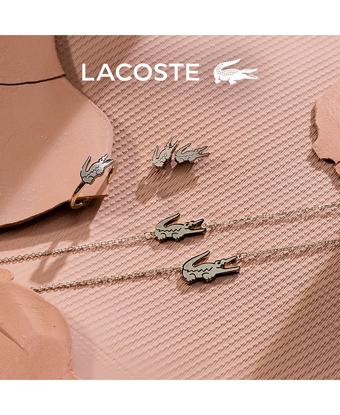 Lacoste Carnation Gold Tone Crocodile Necklace - Macy's