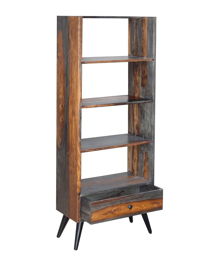 Coast to Coast Waylen Solid Sheesham Wood Bookcase Etagere with Four ...
