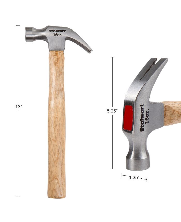 Stalwart 16-Ounce Claw Hammer - Basic Hand Tool for DIY and Woodworking ...
