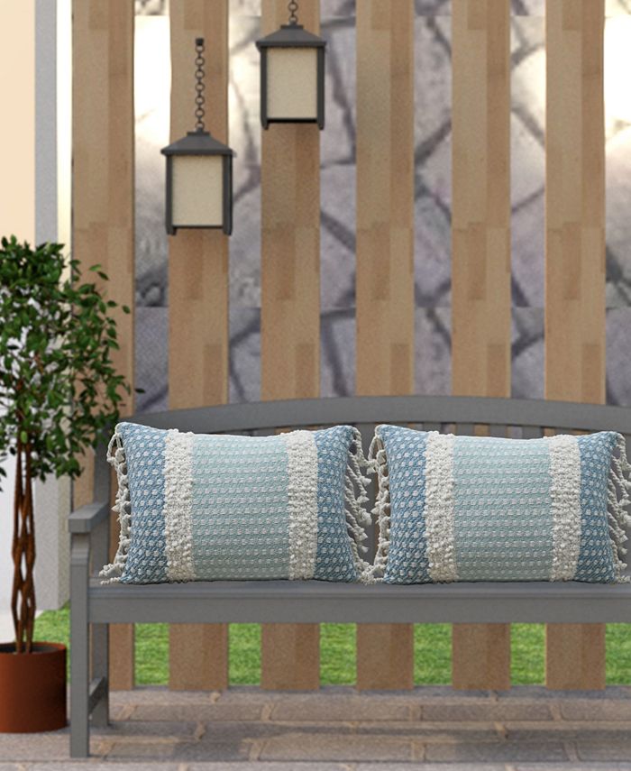 Vibhsa Linden Street Handwoven Buttknot Edging Decorative Pillow, 14 ...