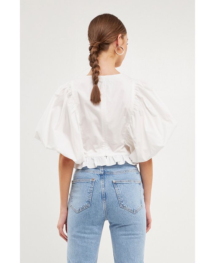 endless rose Women's Puff Sleeve Detail Top - Macy's