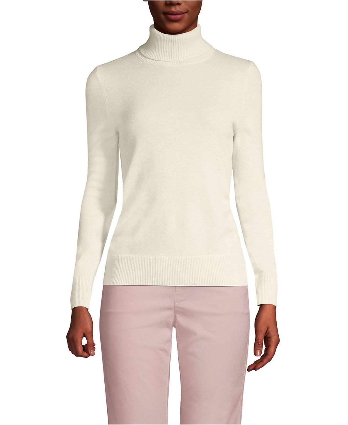 Click here for Lands End Womens Turtleneck Sweater - Fresh ivory prices