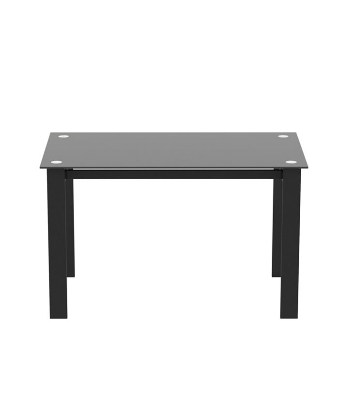 Simplie Fun Modern Tempered Glass Dining Table, Simple Rectangular ...