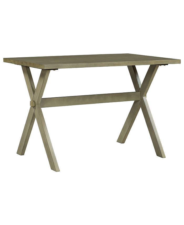 Simplie Fun Farmhouse Rustic Wood Kitchen Dining Table with X-shape ...