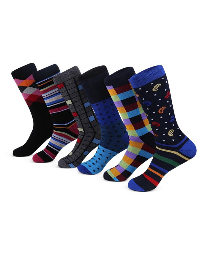 Mio Marino Men's Bold Designer Dress Socks 6 Pack - Macy's