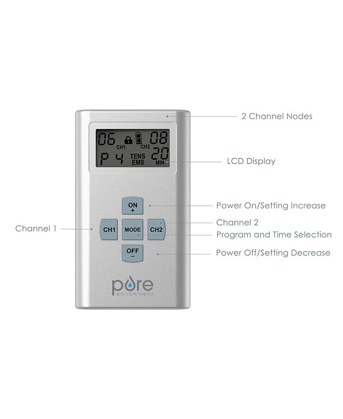 Pure Enrichment PurePulse Pro Advanced Dual Channel TENS Electronic Pulse Stimulator - Macy's