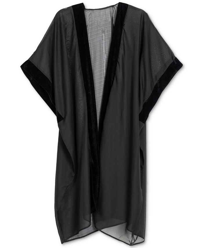 I.N.C. International Concepts Women's Crinkle Velvet-Trim Topper ...