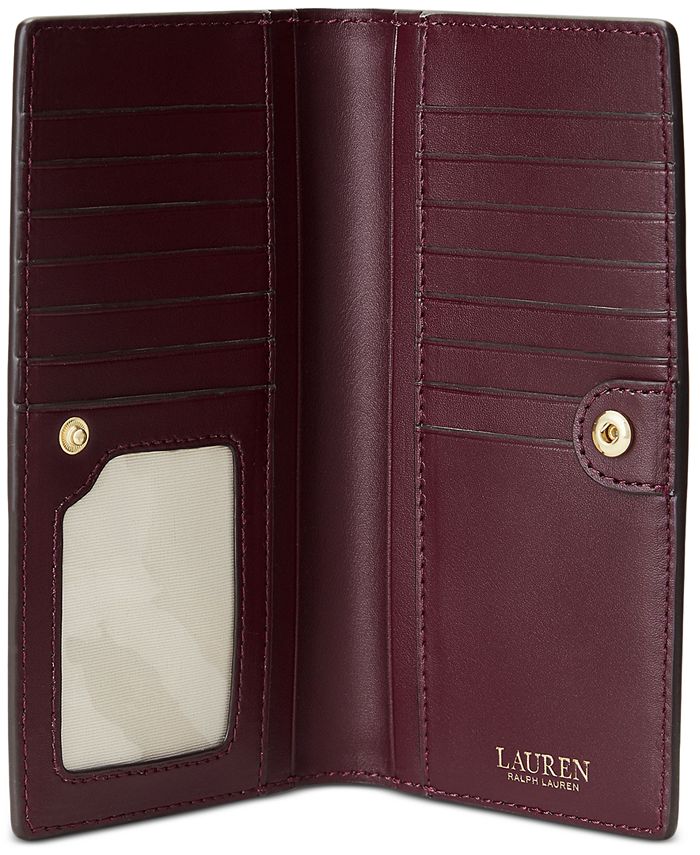 Lauren Ralph Lauren Crosshatch Leather Slim Wallet - Macy's