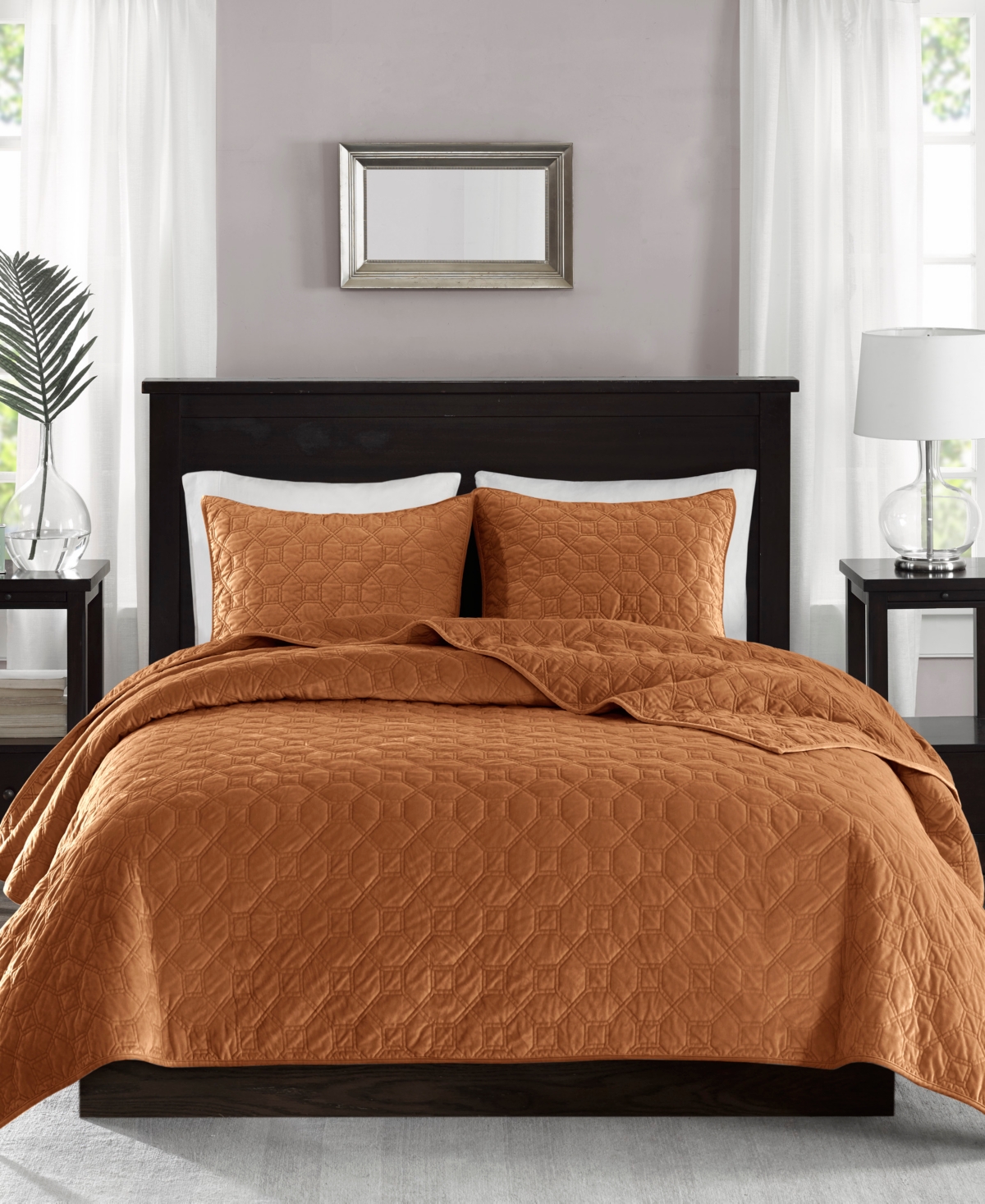 Click here for Madison Park Harper Quilted Velvet 3-Pc. Quilt Set... prices