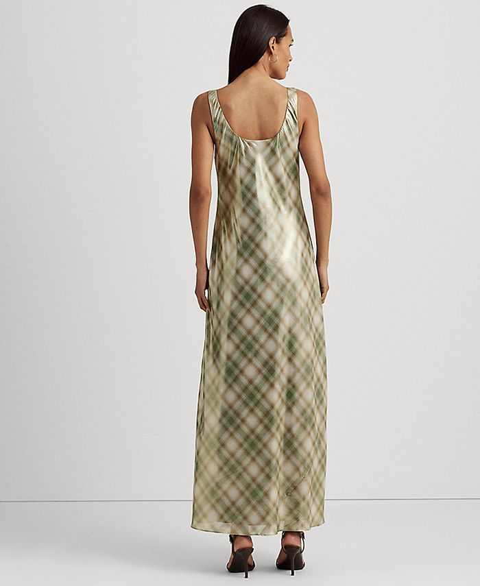 Lauren Ralph Lauren Women's Plaid Metallic Georgette Gown - Macy's