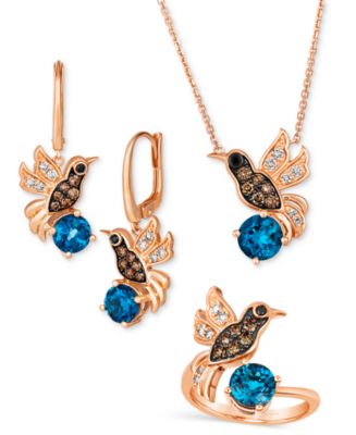 Le Vian® Deep Sea Blue Topaz & Diamond Hummingbird Jewelry Collection ...
