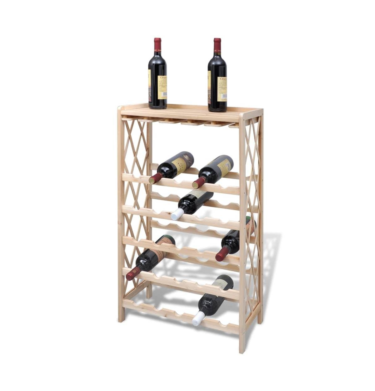 Click here for vidaXL Wine Rack for 25 Bottles Solid Fir Wood - B... prices