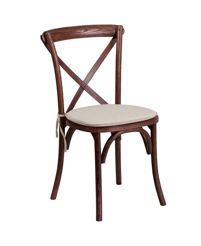 MERRICK LANE Davisburg Stackable Wooden Cross Back Bistro Dining Chair ...