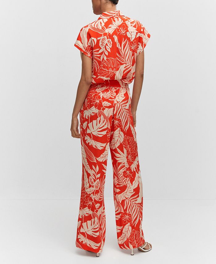 MANGO Women's Flowy Printed Pants - Macy's