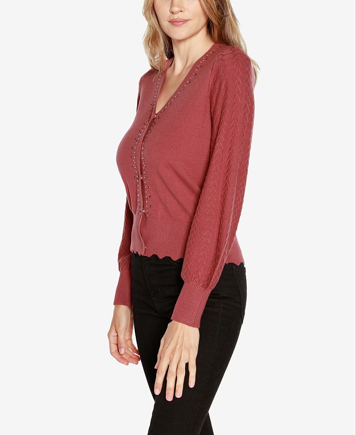Belldini Black Label Women's Rhinestone Embellished Cardigan - Macy's