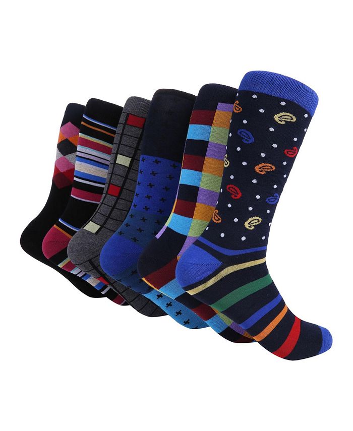 Mio Marino Men's Bold Designer Dress Socks 6 Pack - Macy's