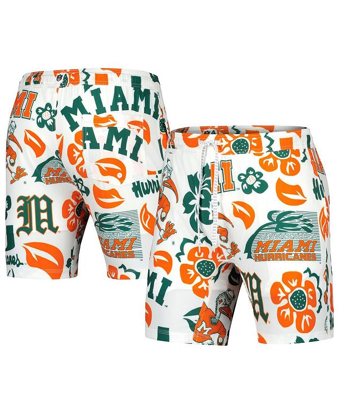 Wes & Willy Men's White Miami Hurricanes Vault Tech Swimming Trunks ...