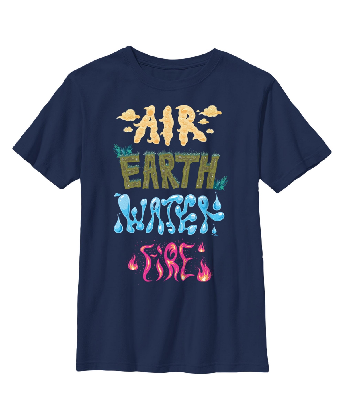 Disney Pixar Boy's Elemental Air Earth Water Fire Child T-Shirt - Navy ...