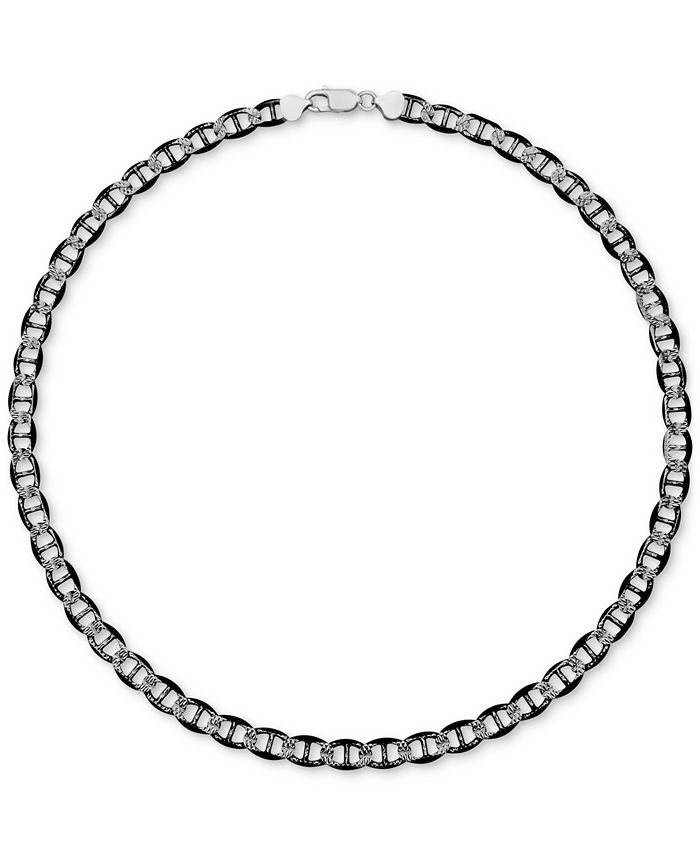 Macy's Men's Mariner Link 22" Chain Necklace (10mm) in Black Ruthenium ...